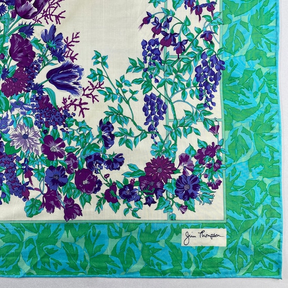 Vintage Jim Thompson Silk Scarf, Classic 90s Floral S… - Gem
