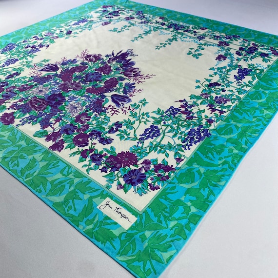 Vintage Jim Thompson Silk Scarf, Classic 90s Floral S… - Gem