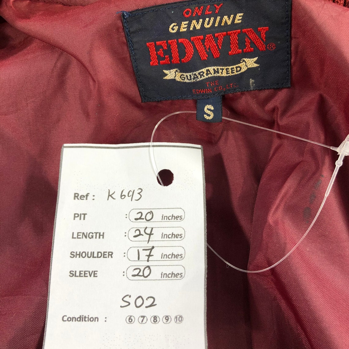 Vintage 90 Edwin Varsity Jacket Letterman Jacket Wool Leather | Etsy