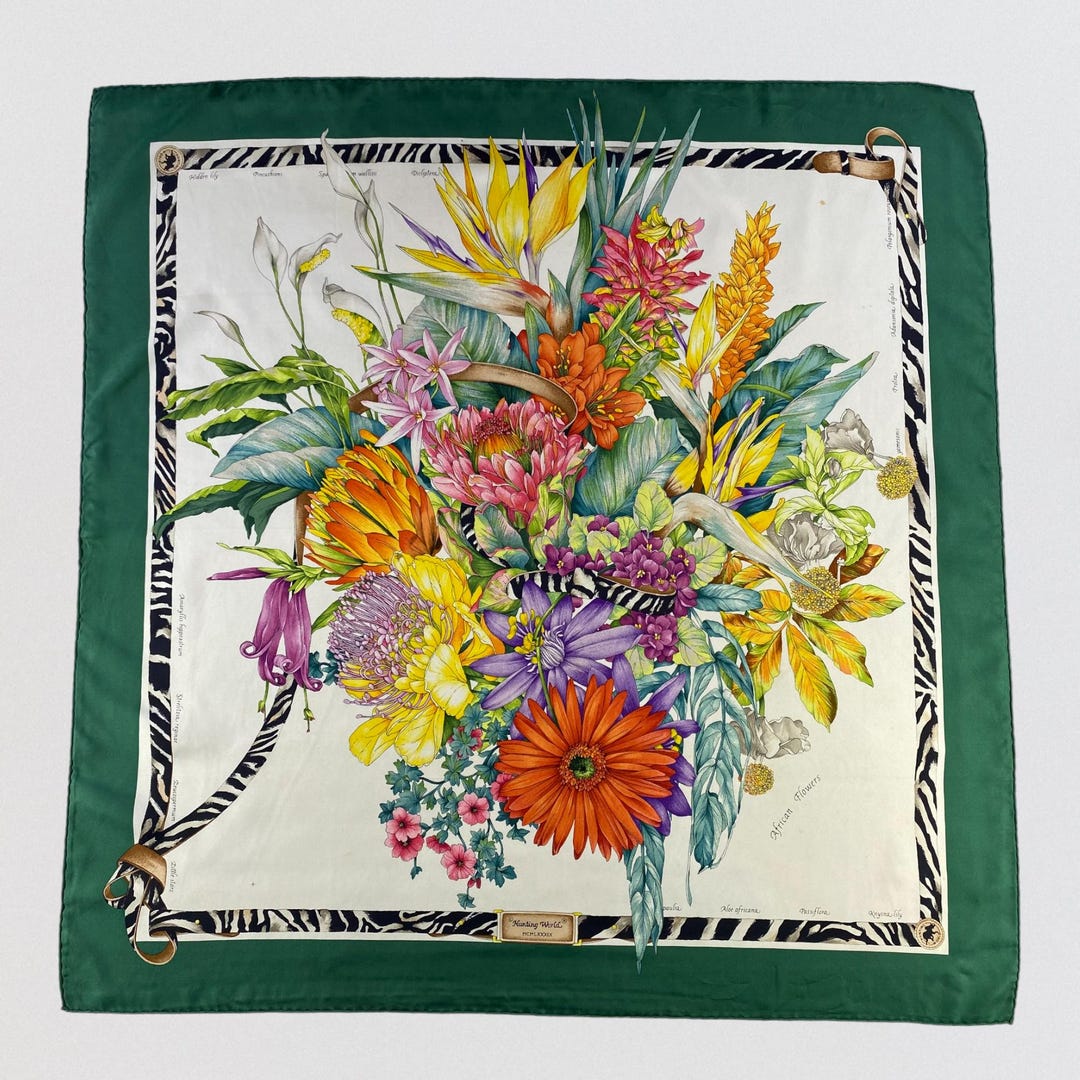 Vintage Hunting World Silk Scarf, 90s Floral Scarf, Square Scarf, Women ...