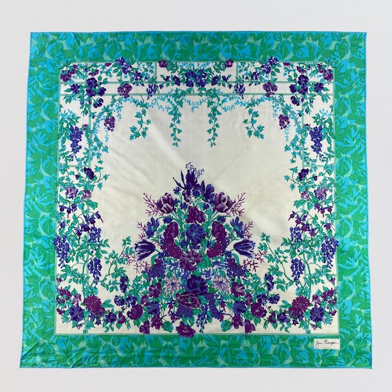 Vintage Jim Thompson Silk Scarf, Classic 90s Floral S… - Gem