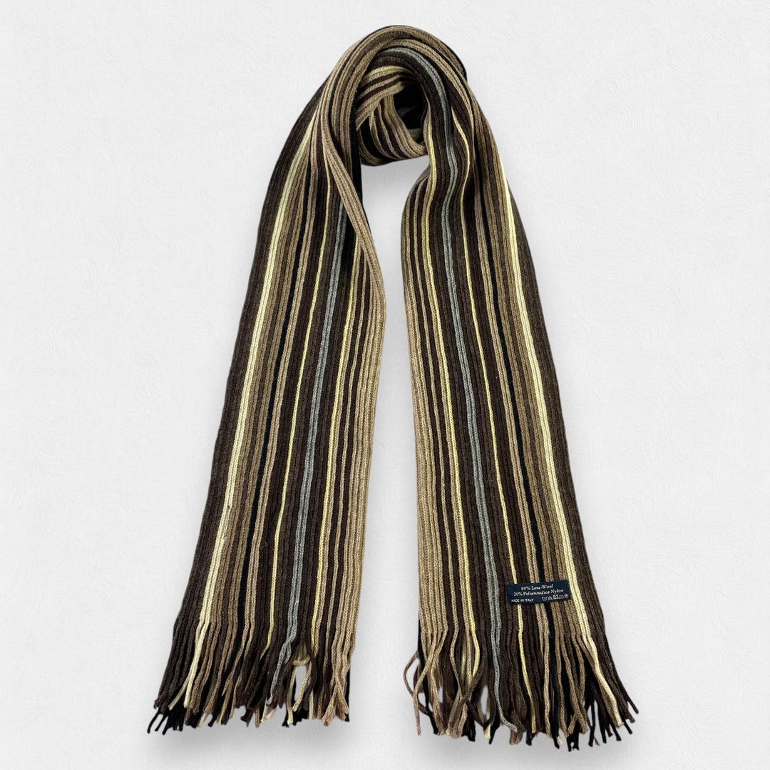 Takeo Kikuchi Vintage Stripe Scarf Made in Japan | Winter Muffler ...