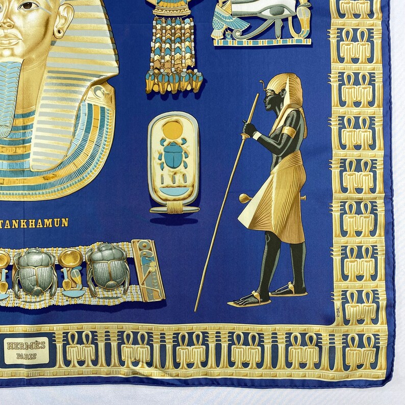 Vintage Hermes Egyptian Pharaoh Tutankhamun Silk Scarf by Vladamir ...
