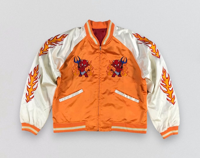 Vintage 90s Sukajan Little Devil Jacket Sukajan Devil Embroidery Jacket ...
