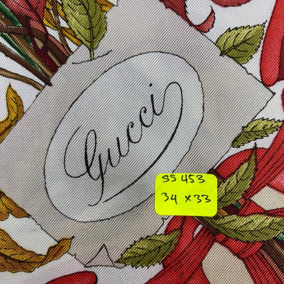 Vintage Gucci Silk Scarf Gucci Silk Muffler Gucci Nec… - Gem