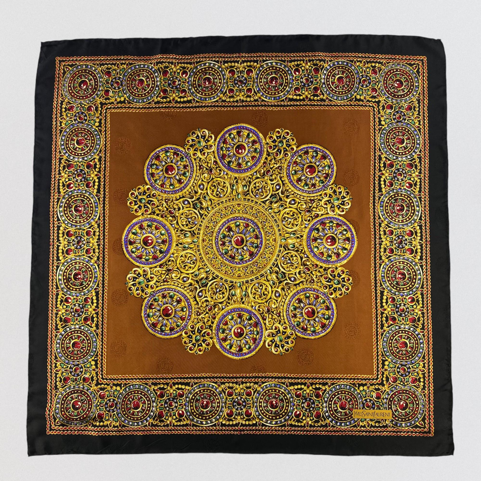 Vintage Yves Saint Laurent Silk Scarf Yves Saint Laurent Silk Muffler ...