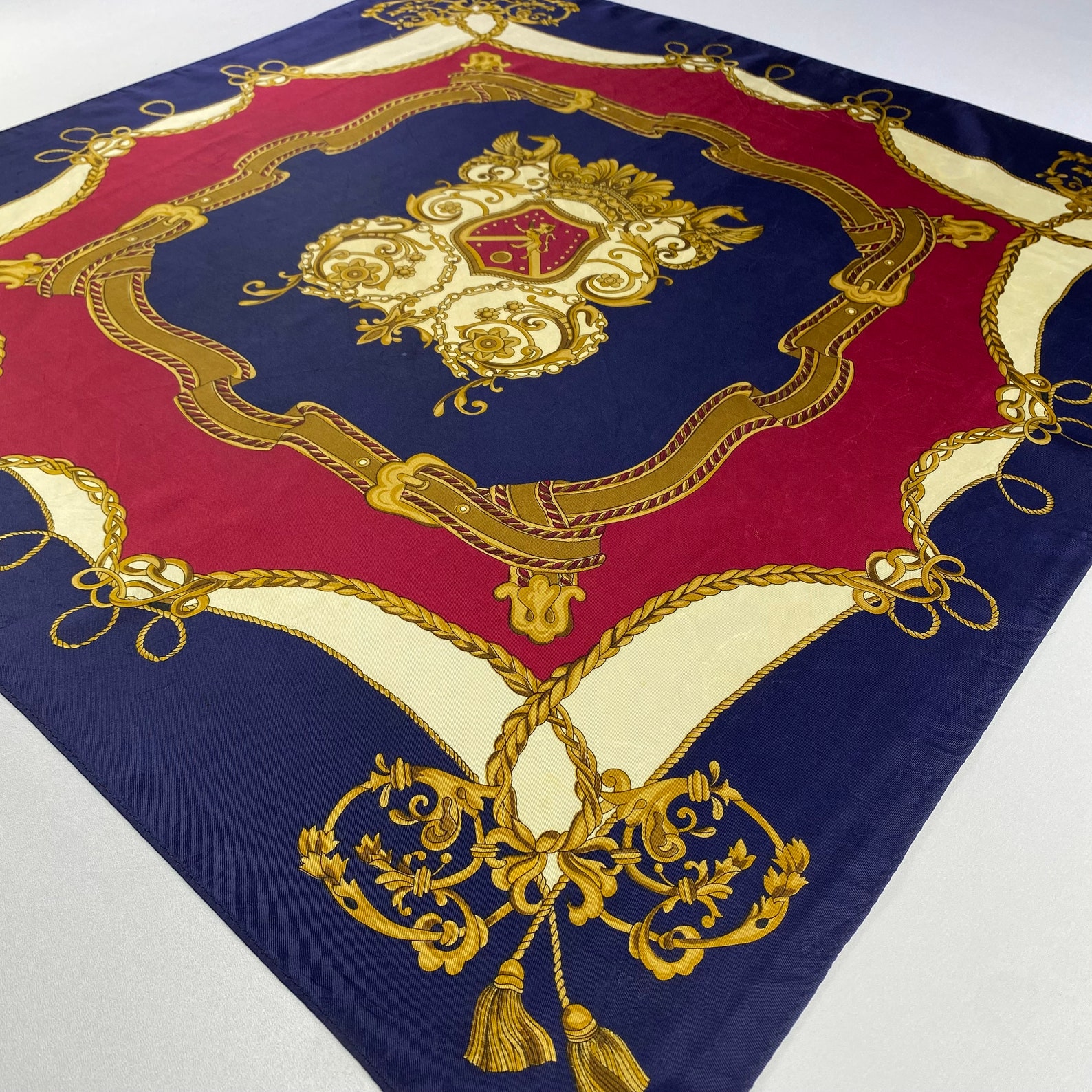 Vintage Italian Silk Scarf Hand Rolled Floral, Vintage Shawl, Neckwear ...