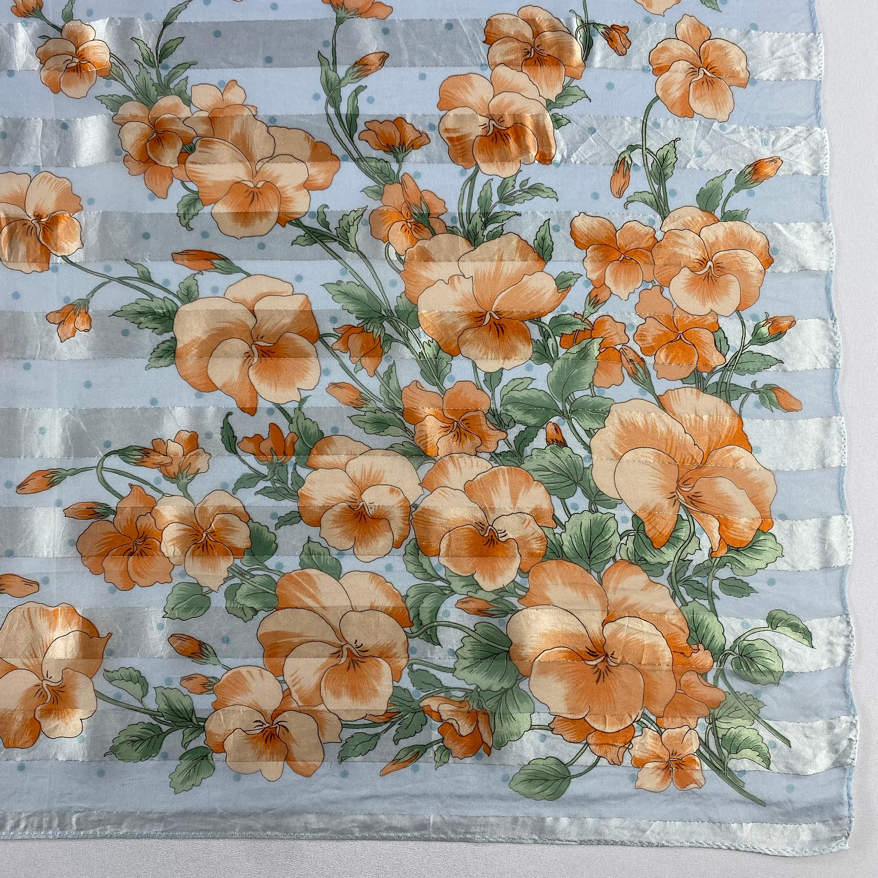 Vintage Silk Scarf, Classic 90s Floral Scarf, Square Scarf, Women Carre ...