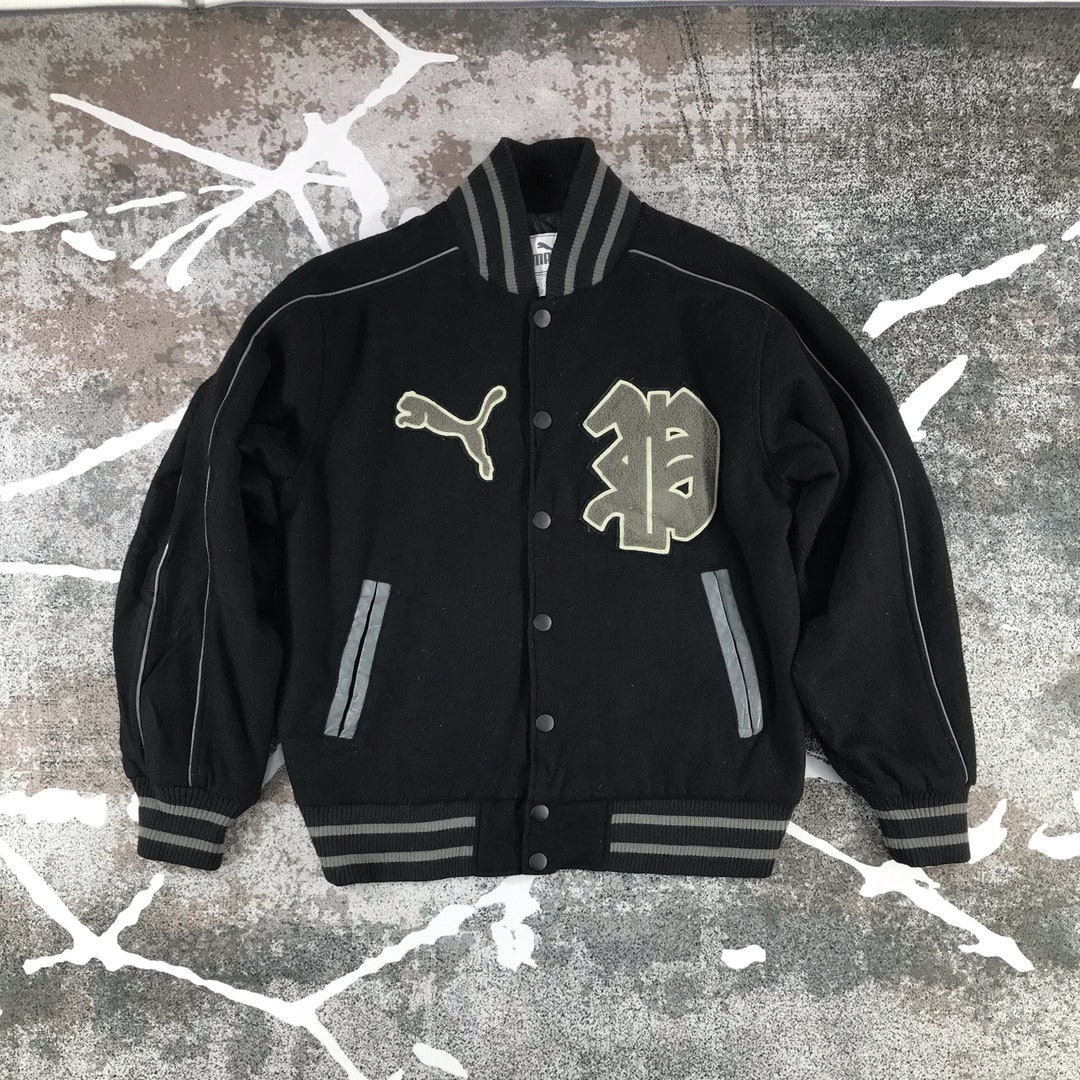Vintage 90s Puma Varsity Jacket Letterman Jacket Wool Jacket Sportwear ...
