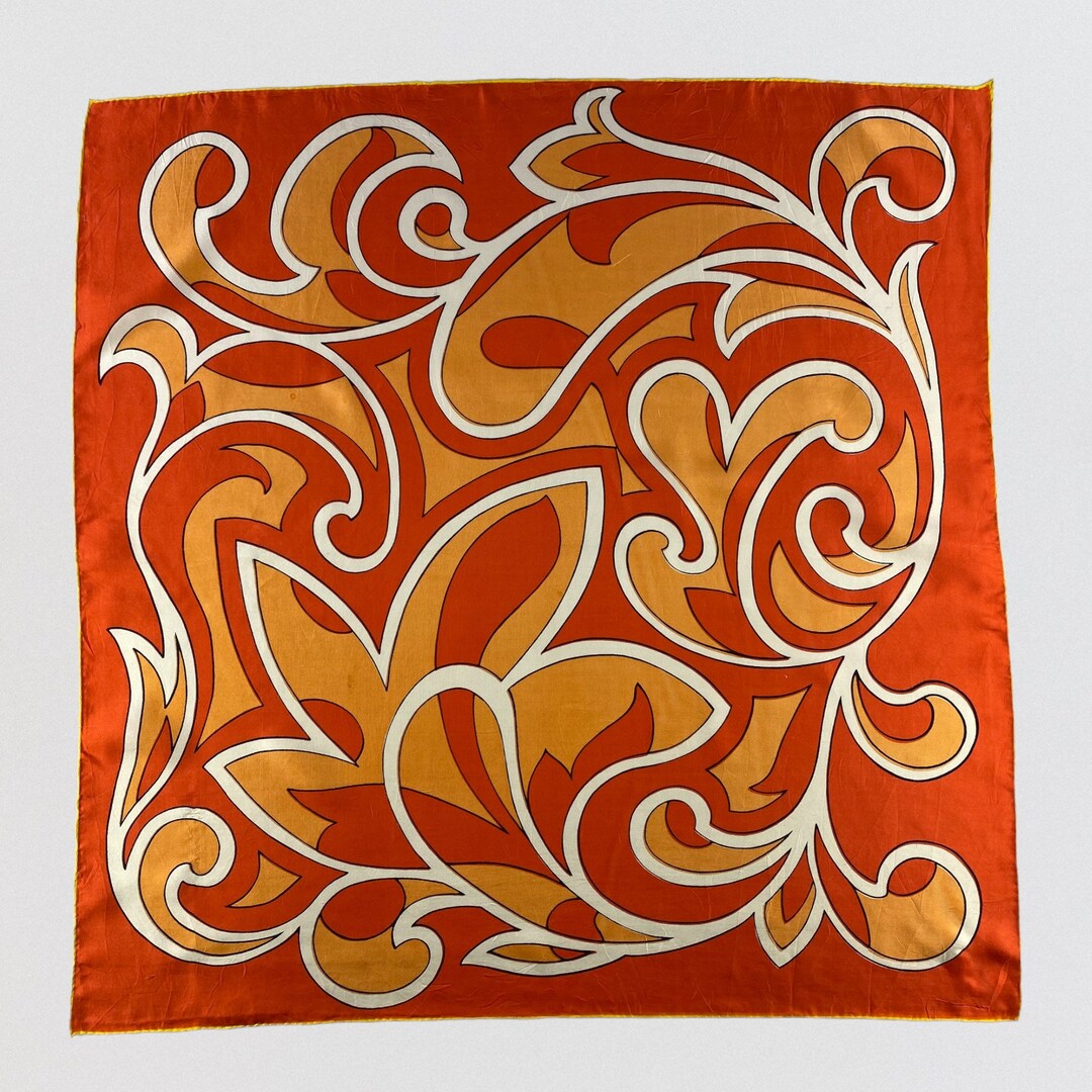 Vintage 90s Silk Scarf, Classic 90s Floral Scarf, Square Scarf, Women ...