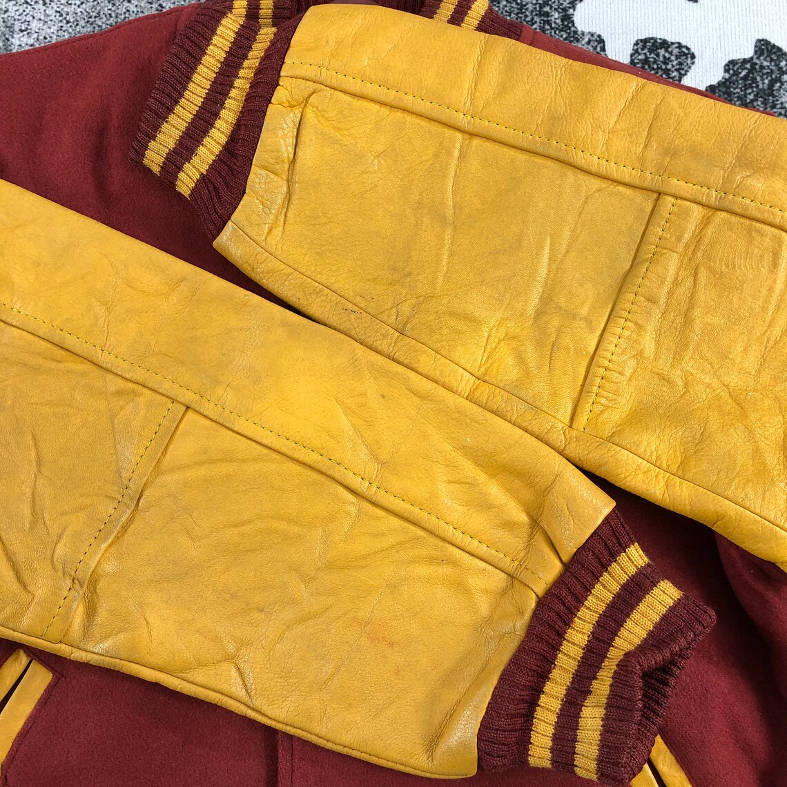 Vintage 90 Edwin Varsity Jacket Letterman Jacket Wool Leather | Etsy