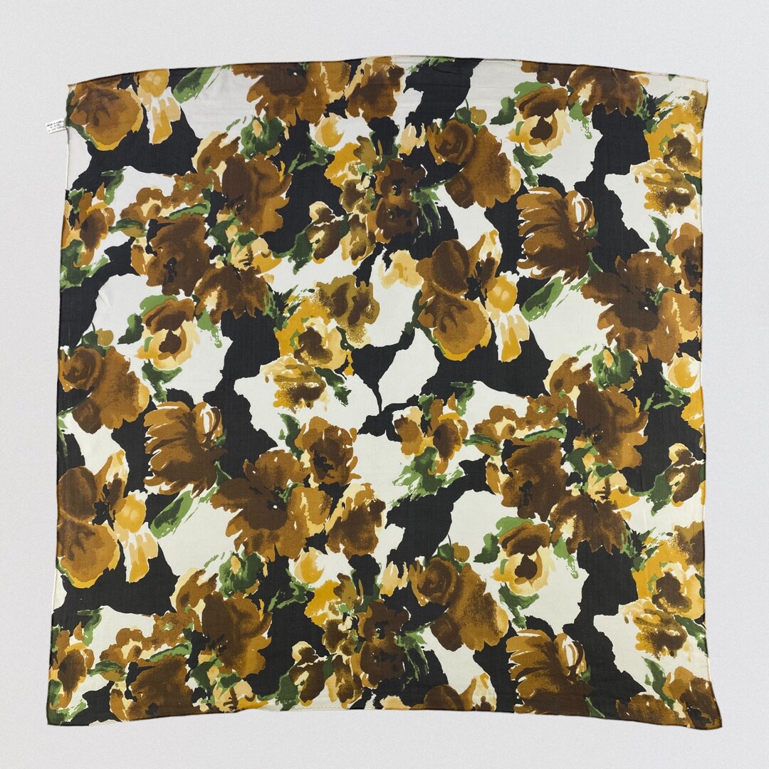 Vintage Silk Scarf, 90s Floral Scarf, Square Scarf, Women Accessories ...