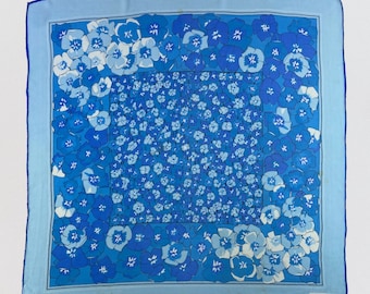 Vintage Silk Scarf, Classic 90s Floral Scarf, Square Scarf, Women Carre ...
