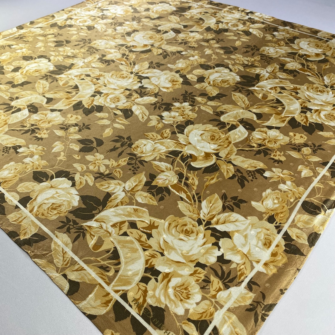 Vintage Japanese Silk Scarf, 90s Floral Scarf, Square Scarf, Women ...