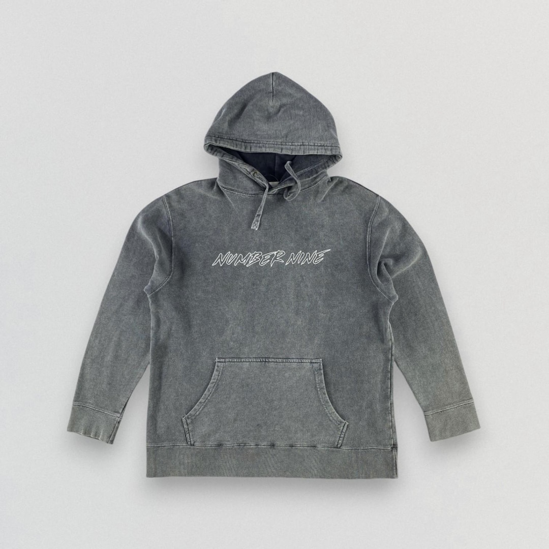 Vintage Faded Number Nine Hoodie Number Nine Crewneck Number Nine Gray ...