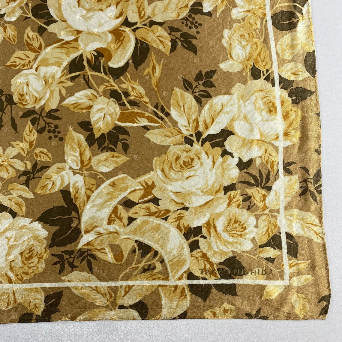 Vintage Japanese Silk Scarf, 90s Floral Scarf, Square Scarf, Women ...