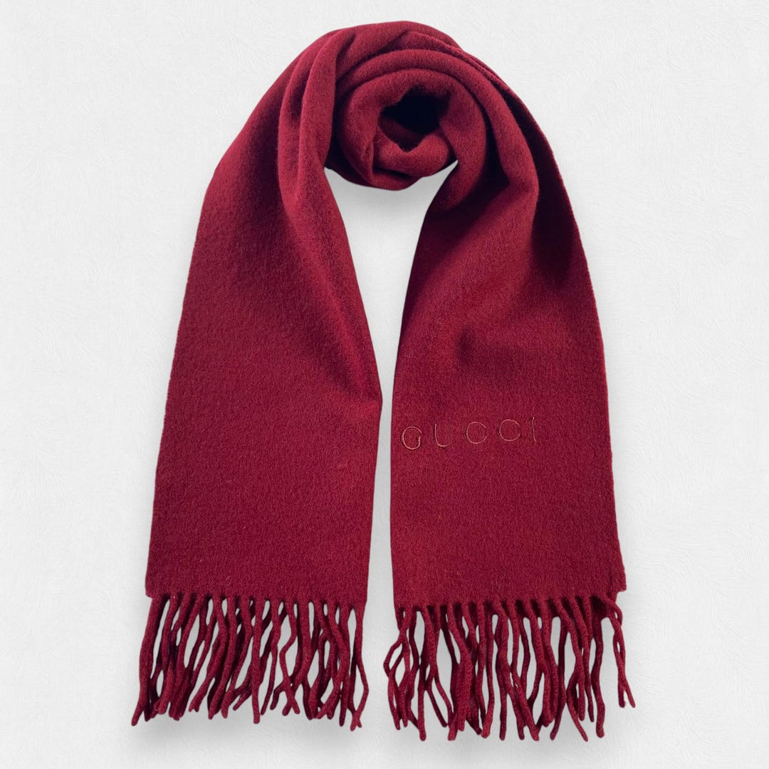 Vintage Gucci Scarf Gucci Muffler Gucci Wool Muffler Vintage Gucci ...