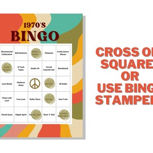 Retro 70s Groovy Bingo Cards: 30 Cards for Nostalgic Theme Parties ...