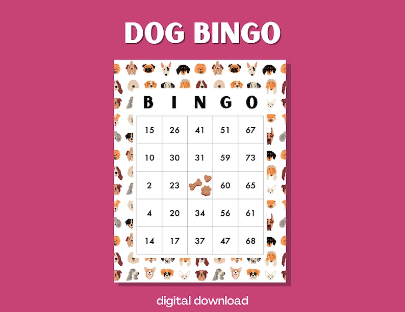 Dog Lover's Bingo | 100 Printable Cards | Canine Theme | Instant ...