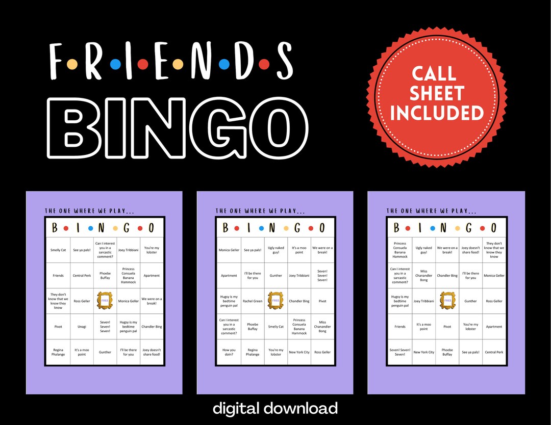 FRIENDS TV Show Bingo Party Game 2-30 Players - Etsy