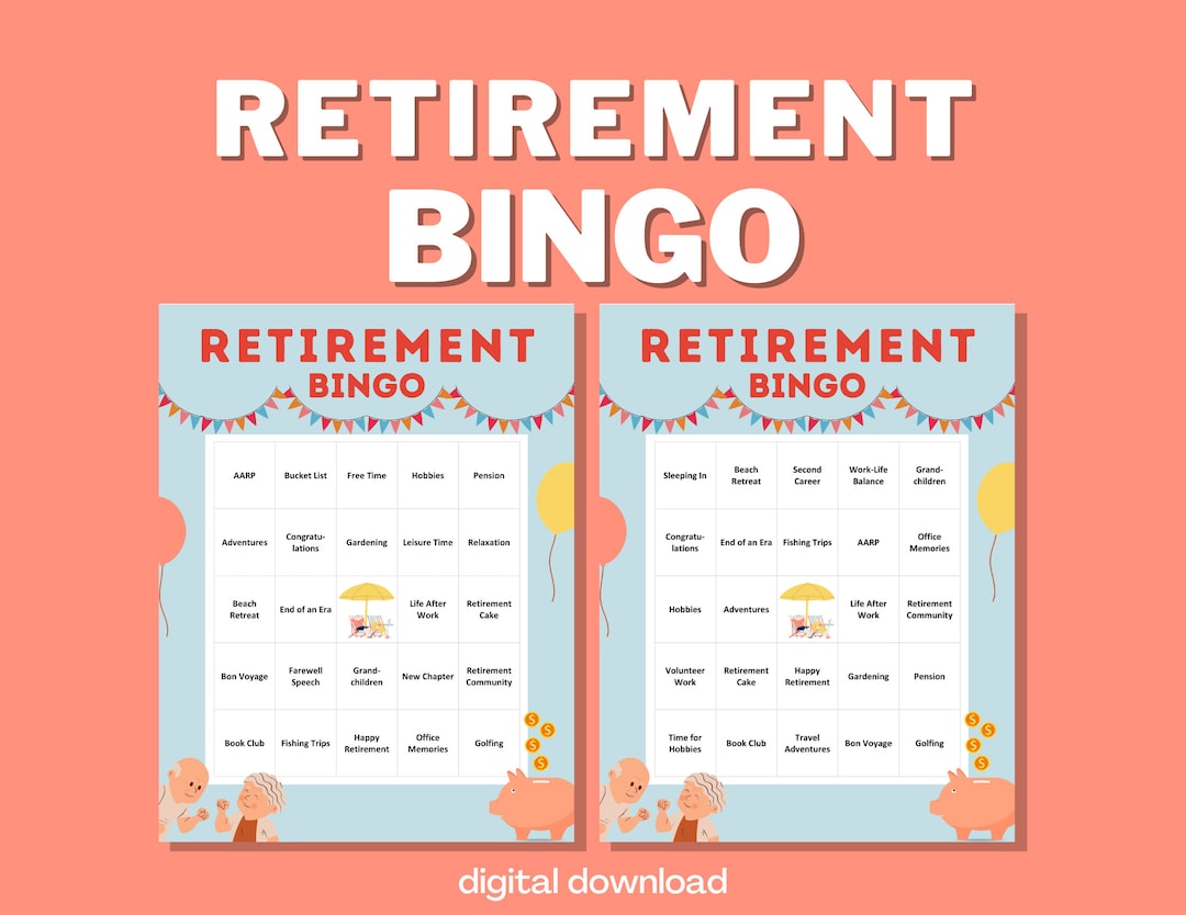 Retirement Party Bingo Game With Words - Retirement Party Activity - 30 ...