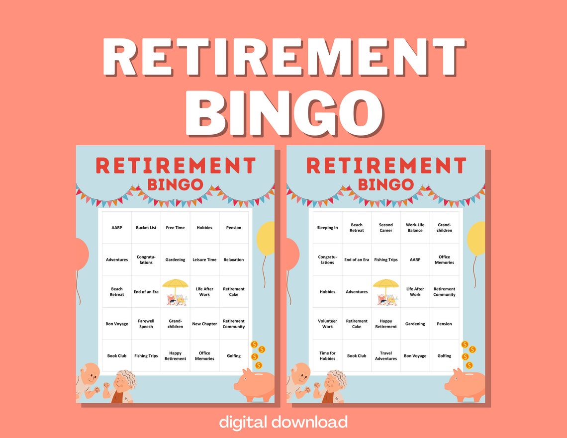 Retirement Party Bingo Game With Words - Retirement Party Activity - 30 ...