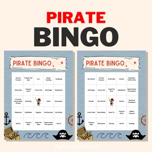 Pirate Bingo Game - Exciting Pirate Party Activity - 30 Unique Cards ...