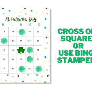 St. Patrick's Day Bingo With Numbers 100 Unique Cards Digital Download ...