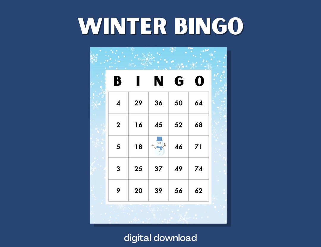 Winter Bingo Game | 100 Digital Cards | Cozy Winter Theme | Instant ...