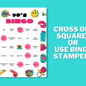 1990's Bingo - Full of 90's Nostalgia - up to 30 Players - 30 Unique ...