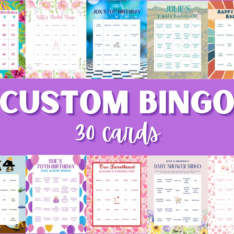 Customized Wedding Bingo - Etsy