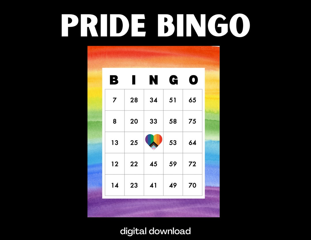 Pride Bingo Game | 100 Unique Cards With Vibrant Pride Theme | Instant ...