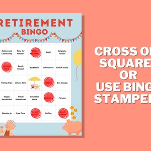 Retirement Party Bingo Game With Words - Retirement Party Activity - 30 ...