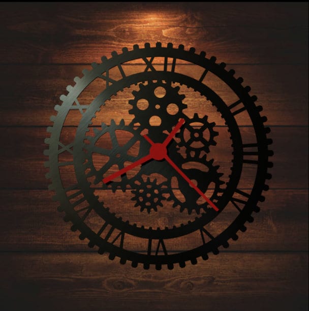 Laser Cnc Cut 3d Print All Gears Industrial Clock - Etsy