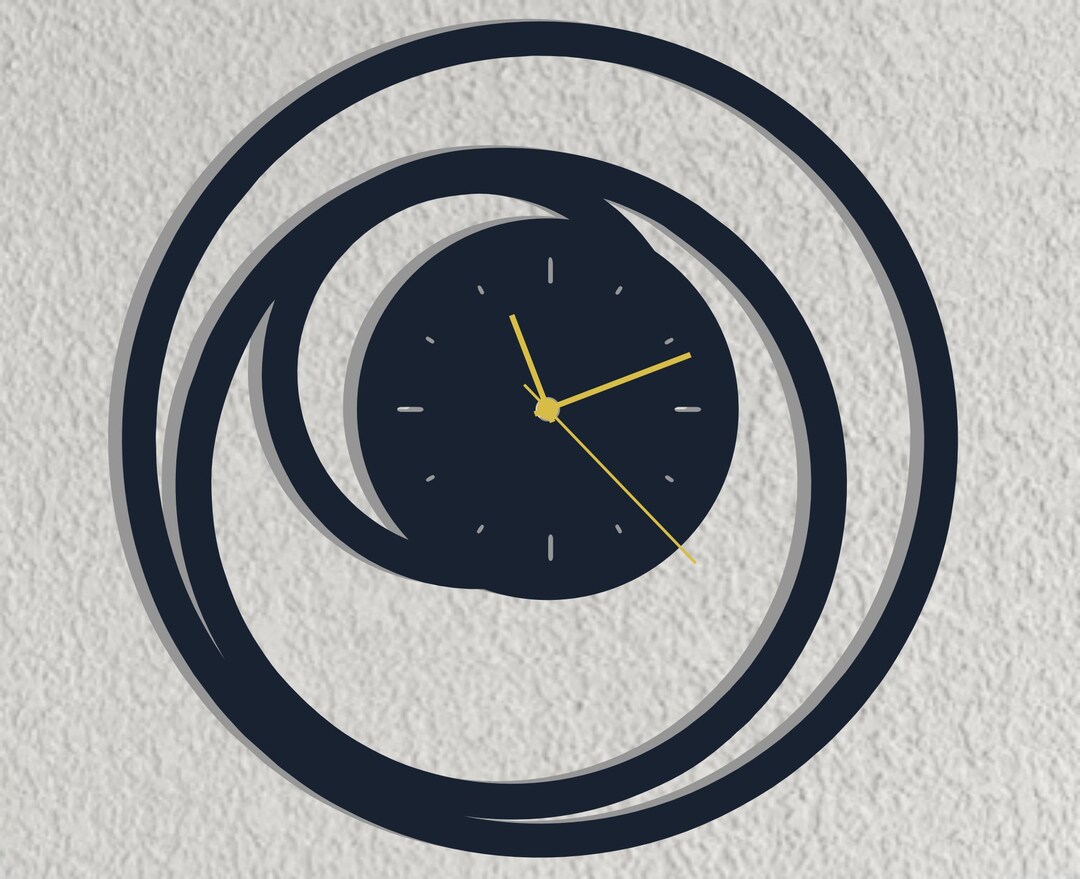 Laser Cnc Cut Eclipse Style Clock Vector File Dxf Svg Png Pdf - Etsy