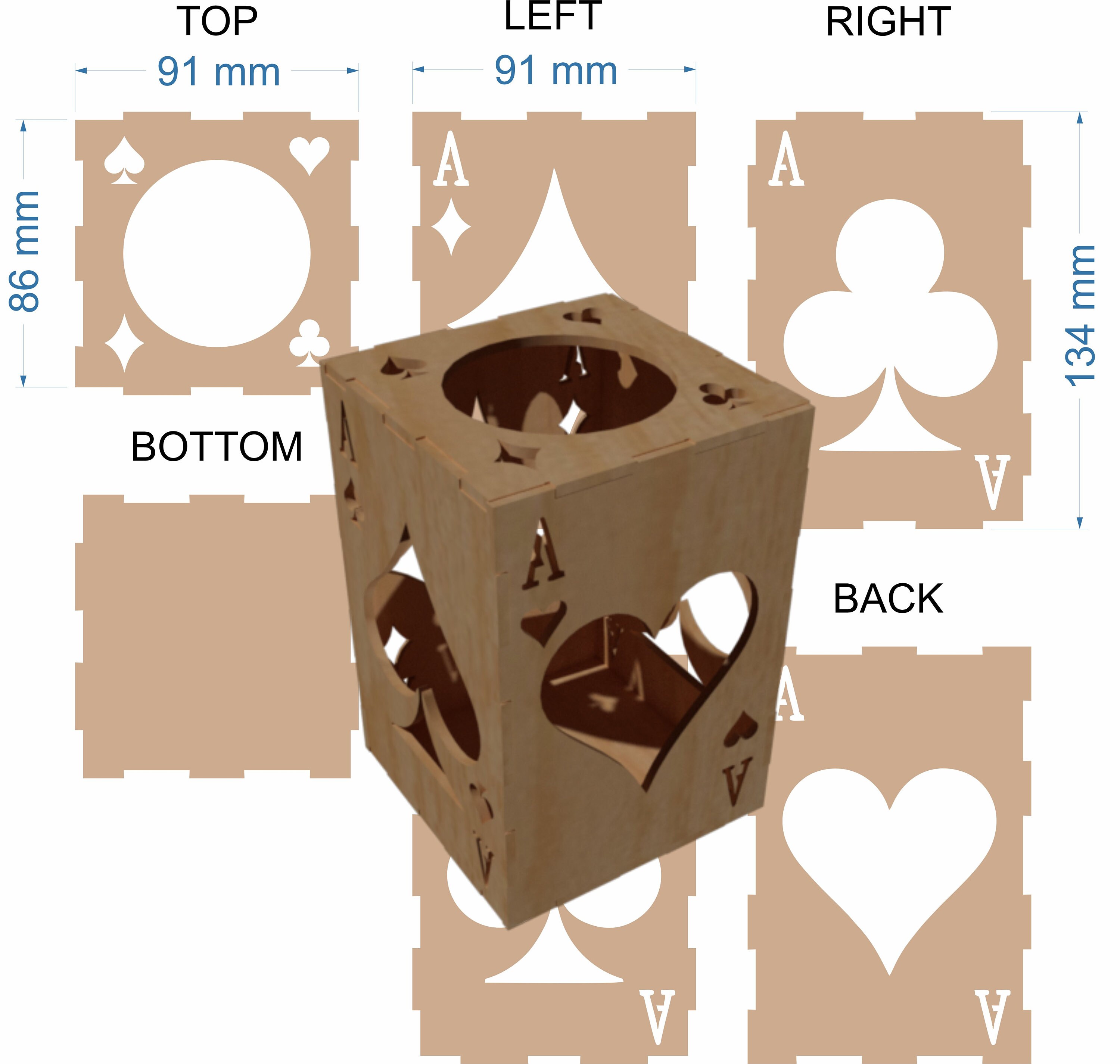 Laser Cnc Cut Play Cards Candle Box Vector File - Etsy