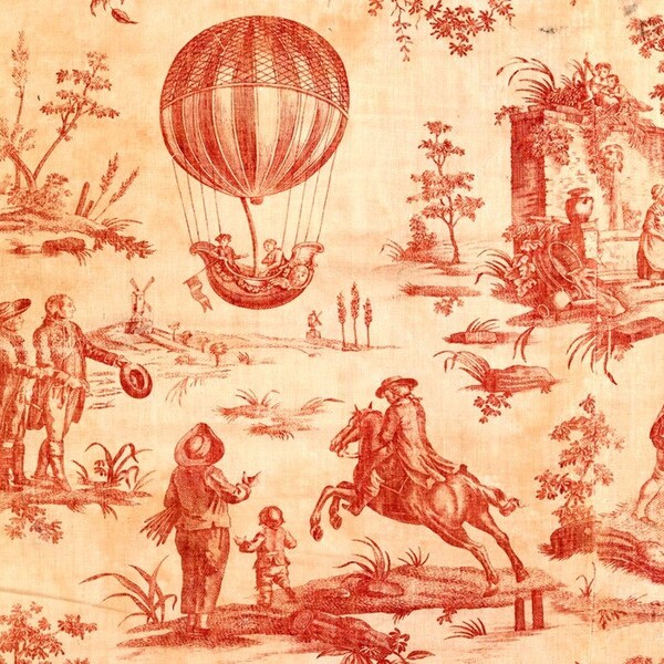 Red Toile Wallpaper - Etsy