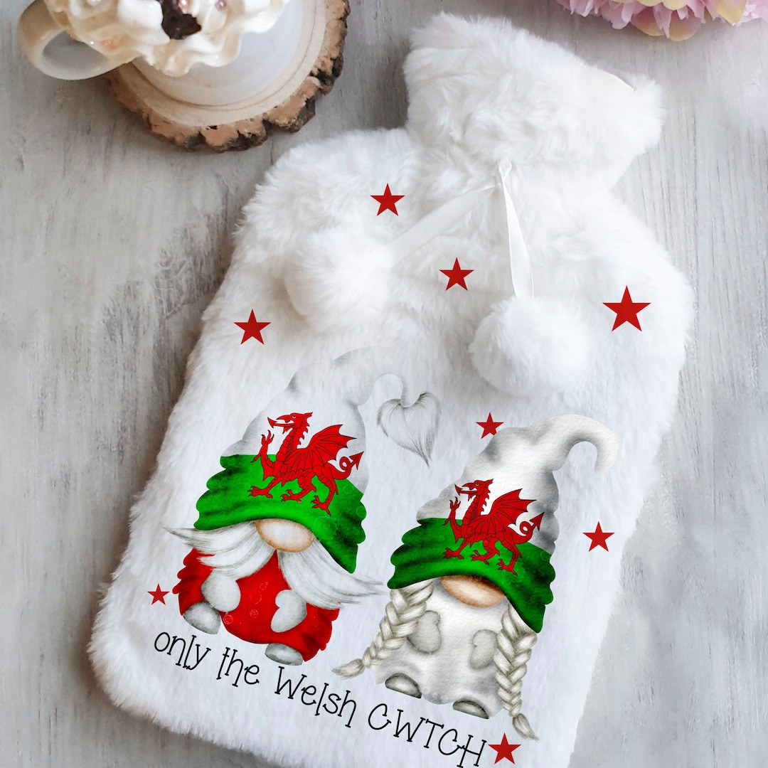 Personalised Gonk Hot Water Bottle Gnomie Ts From Wales Only Welsh