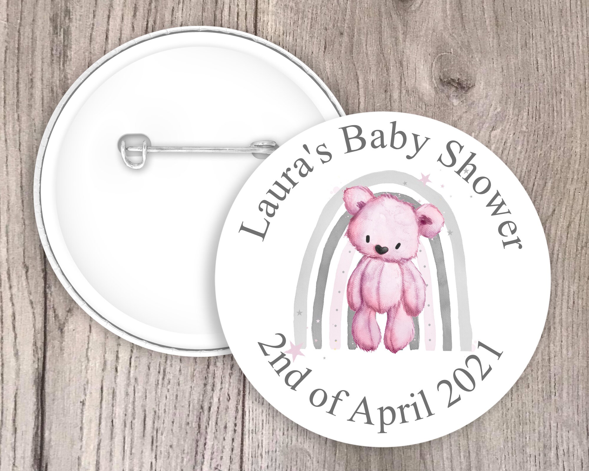 Personalised Baby Shower Badges - Etsy UK