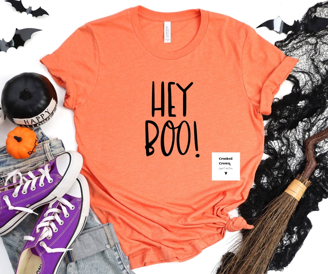 Hey Boo T-shirt, Halloween T-shirts, Spooky Season T-shirt, Halloween T ...