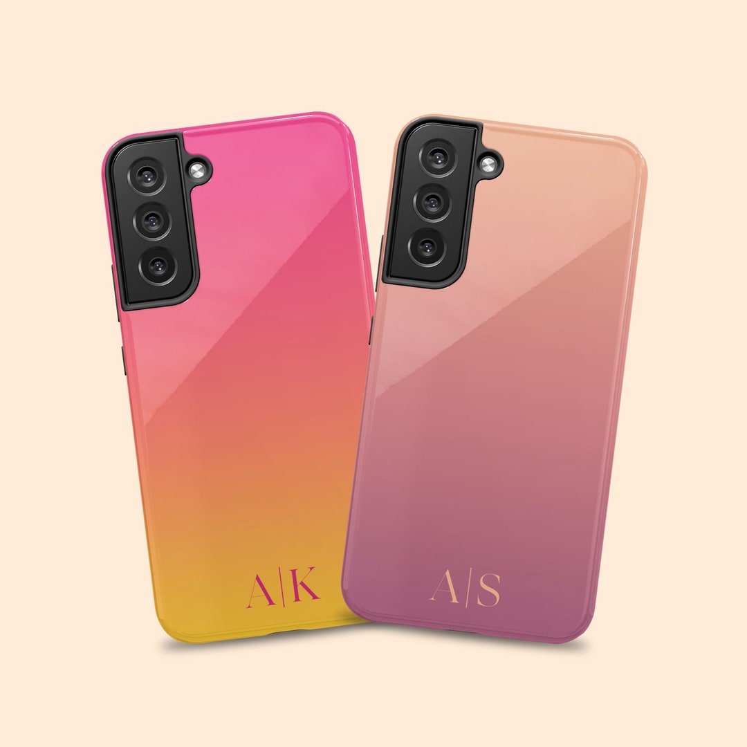 Custom Initials Galaxy S25 Plus Case, Personalized Summer Ombre Name ...