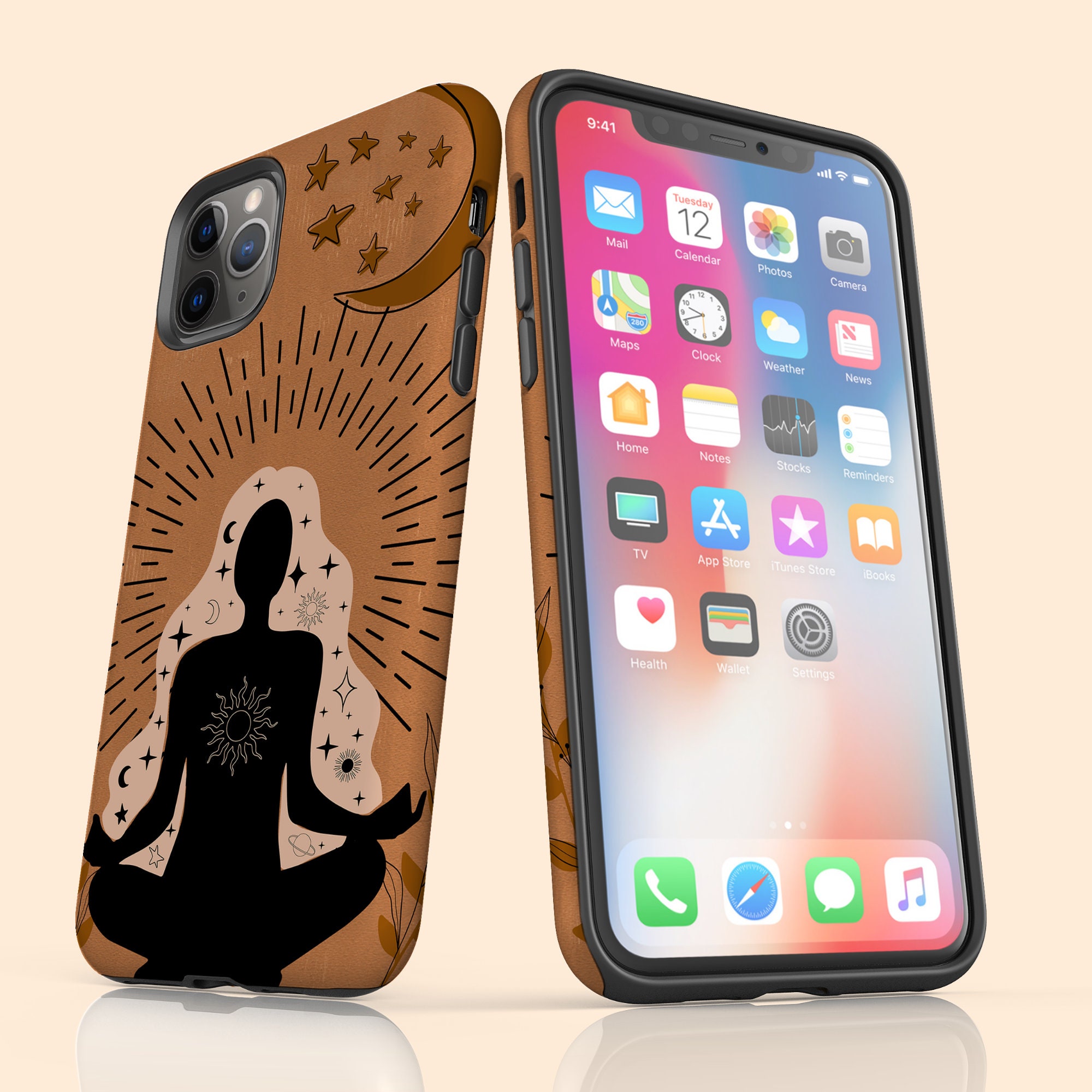 Boho Aesthetic Celestial Moon Mystical Yoga iPhone 17 Air Case, iPhone ...