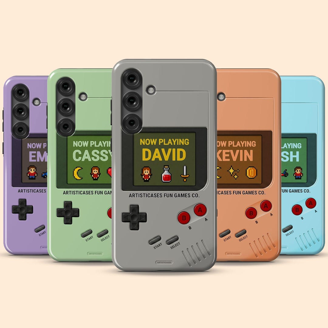 Personalized Retro Handheld Game Console S25 Plus Case, Custom 90s ...
