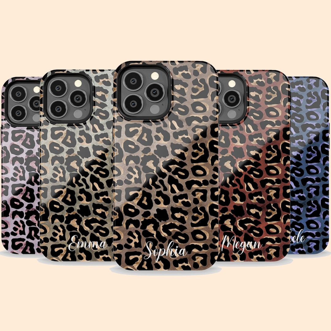 Custom Name Cheetah iPhone 15 Plus Case, Personalized Leopard Case for ...
