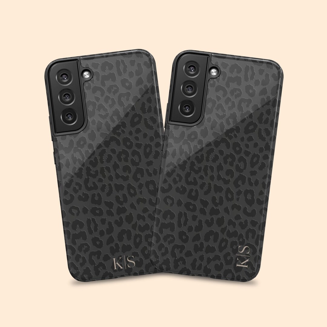 Custom Initials Galaxy S26 Ultra Case, Personalized Dark Leopard ...