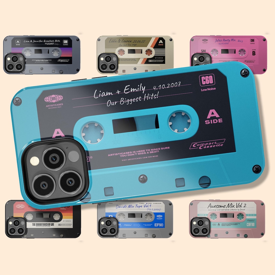 Custom Cassette Tape iPhone 16 Plus Case, Personalized Retro Audio ...