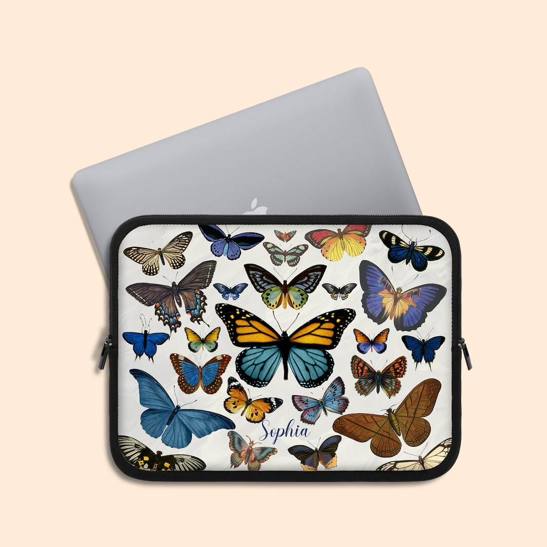 Custom Name Exotic Butterflies Laptop Sleeve, 13 Inch MacBook Pro Case ...