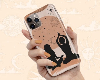 Boho Aesthetic Celestial Moon Mystical Yoga Phone Case Iphone | Etsy