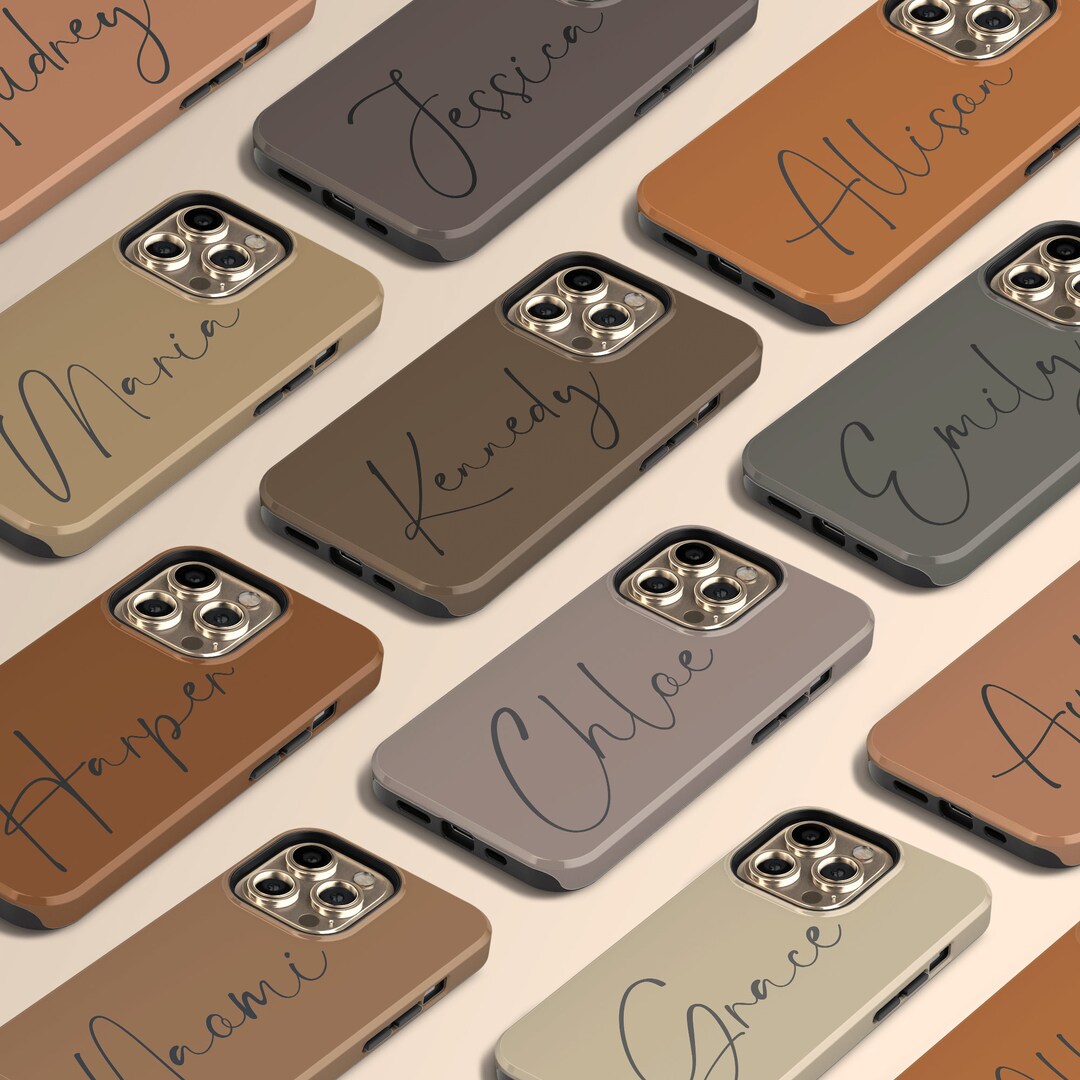 Custom Name iPhone 15 Plus Case Personalized Signature Dark - Etsy
