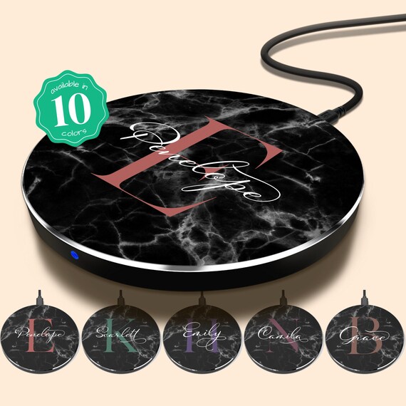 Custom Wireless Charging Pad Personalized Monogram Initial | Etsy